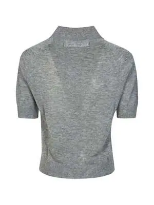 Victoria Beckham Lightweight Fine Guage Knitted Polo Top