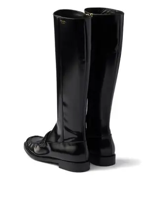 Prada Leather Loafers Boots