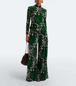 La DoubleJ Printed Jersey Palazzo Pants