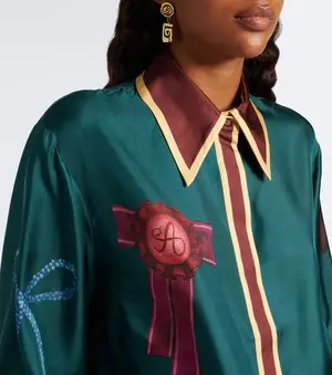 ALEMAIS Alémais Rosette Printed Silk Twill Shirt