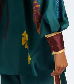 ALEMAIS Alémais Rosette Printed Silk Twill Shirt