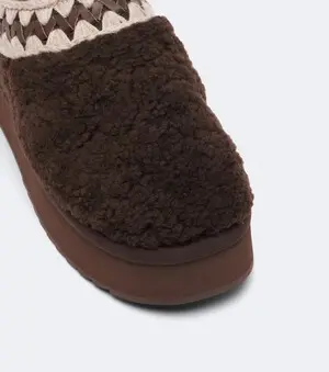 Mou Shearling Platform Mules