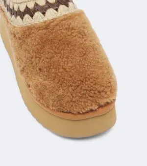 Mou Shearling Platform Mules