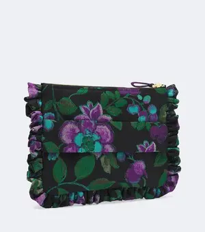 La DoubleJ Floral Ruffled Jacquard Pouch