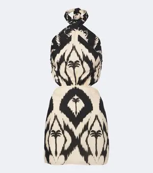 Johanna Ortiz Printed Cotton Halterneck Minidress - Multicoloured
