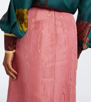 ALEMAIS Valentina Embellished Moiré Midi Skirt