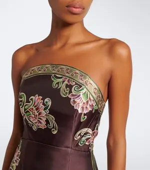 ALEMAIS Alémais Josie Floral Strapless Bustier Dress