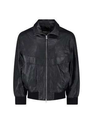 DUNST Leather Zip Jacket In Lambskin - Black