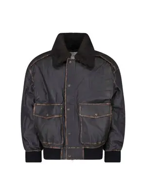 DUNST Leather Bomber Jacket In Lambskin