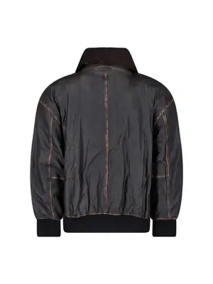 DUNST Leather Bomber Jacket In Lambskin