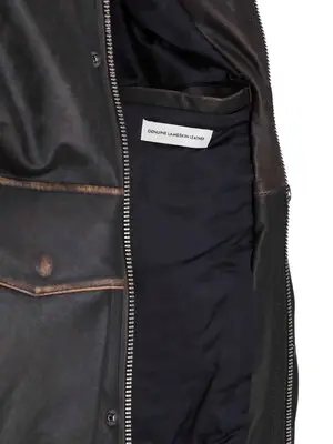 DUNST Leather Bomber Jacket In Lambskin