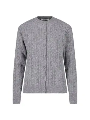 Gimaguas Ribbed Button Cardigan "rina - Gray