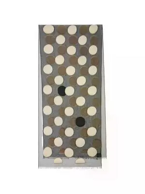 Paul Smith Black And White Polka Dot Sheer Scarf