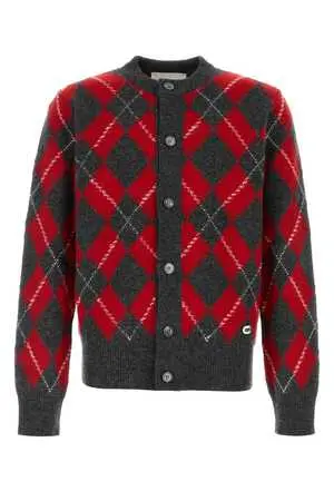 AMI Paris Embroidered Wool Cardigan
