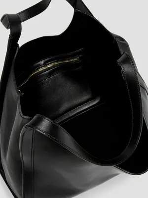Balmain Tassel Medium Leather Hobo Bag - Black