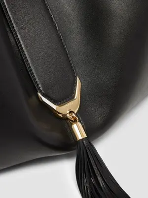Balmain Tassel Large Leather Hobo Bag