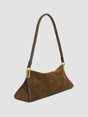 Balmain 64-83 Small Suede Shoulder Bag