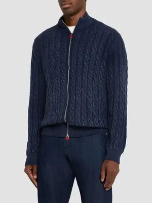 Kiton Zip Cable-knit Cashmere Sweater