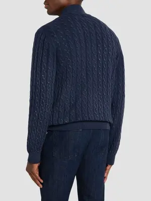 Kiton Zip Cable-knit Cashmere Sweater