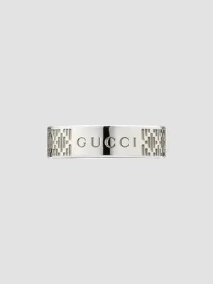 Gucci Diamante Sterling Band Ring - Silver
