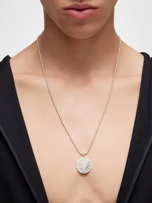 Gucci Crest Pendant Sterling Boule Necklace