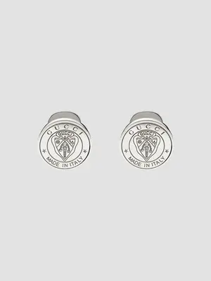 Gucci Crest Round Cufflinks - Silver