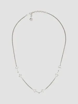 Gucci Staffa Sterling Stirrup Chain Necklace - Silver