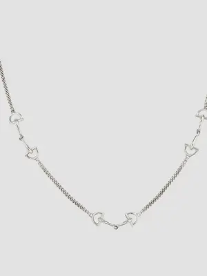Gucci Staffa Sterling Stirrup Chain Necklace