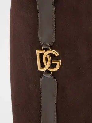 Dolce & Gabbana Velata Suede & Leather Riding Boots - Ebano Moro