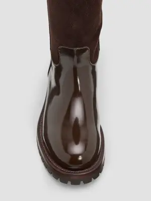 Dolce & Gabbana Velata Suede & Leather Riding Boots - Ebano Moro
