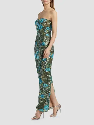 BRONX BANCO Dahlia Sequin Sheath Maxi Dress