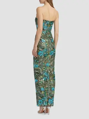 BRONX BANCO Dahlia Sequin Sheath Maxi Dress