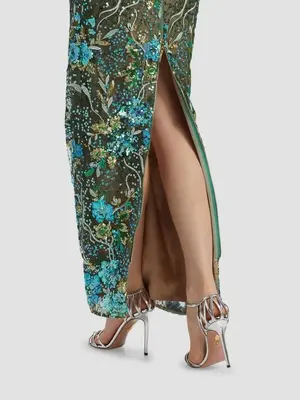 BRONX BANCO Dahlia Sequin Sheath Maxi Dress
