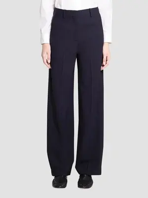 Theory Back Pleated Stretch-wool Straight-leg Trousers