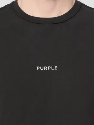 PURPLE BRAND Logo Extured Cotton Muscle Tank