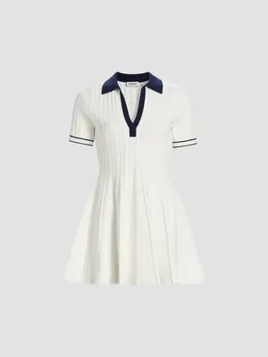 Simkhai Page Rib-knit Polo Minidress