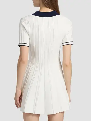 Simkhai Page Rib-knit Polo Minidress