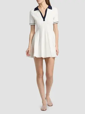 Simkhai Page Rib-knit Polo Minidress