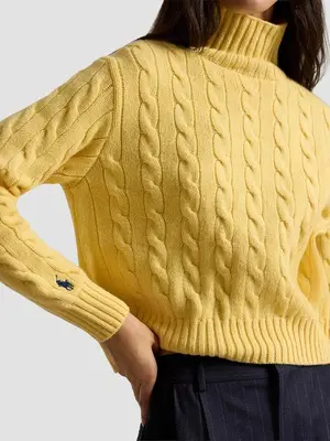 Polo Ralph Lauren Cable-knit Wool-cashmere Turtleneck Sweater