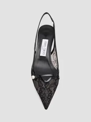 JIMMY CHOO Amita 45mm Lace Slingback Pumps