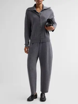 LISA YANG Wrenda Cashmere Knit Barrel-leg Trousers