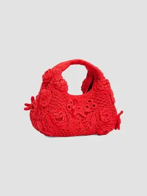 GANNI Mini Crocheted Hobo Bag