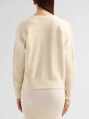 Bottega Veneta Pebble Brooch Cashmere-silk Bouclé Cardigan