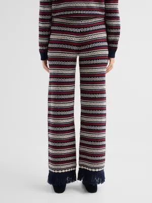 Guest In Residence Western Striped Wool-cashmere Knit Pants