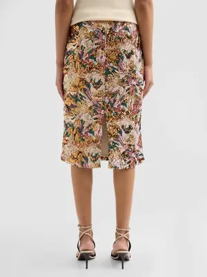 Elie Tahari Adrianne Sequined Midi Skirt