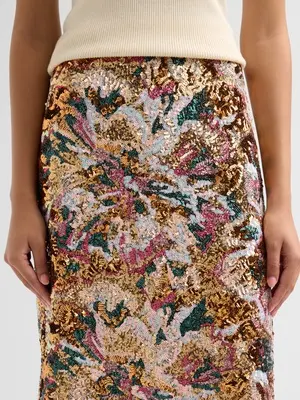 Elie Tahari Adrianne Sequined Midi Skirt