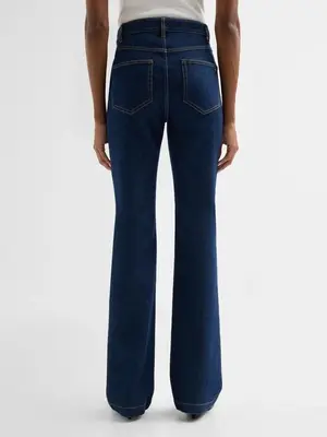 Cinq À Sept Stevie Rhinestone-rose Flare-leg Jeans