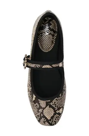 Mia Miya Snake Print Faux Leather Mary Jane Flat