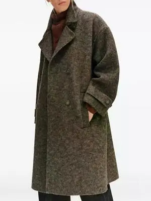 Bimba Y Lola Double-sided Overcoat With A Medium-length Belt, Dark Taupe