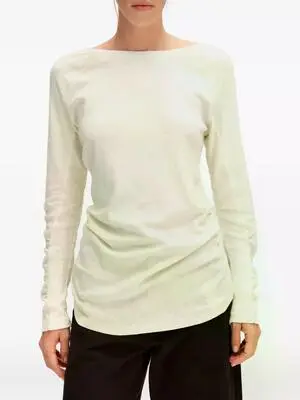 Bimba Y Lola Ivory Gathered Raglan T-shirt